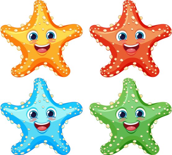 Cute starfish cartoon character Royalty Free Vector Image