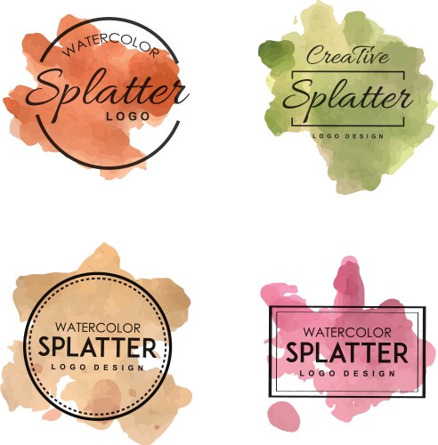 Watercolor logo set Royalty Free Vector Image - VectorStock