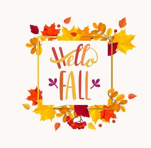 Hello autumn lettering Royalty Free Vector Image
