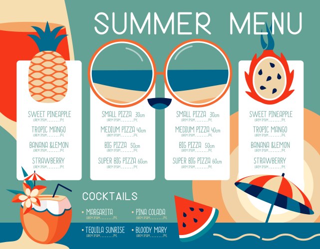 Design of restaurant menu background Royalty Free Vector