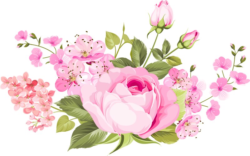 Spring flowers border Royalty Free Vector Image