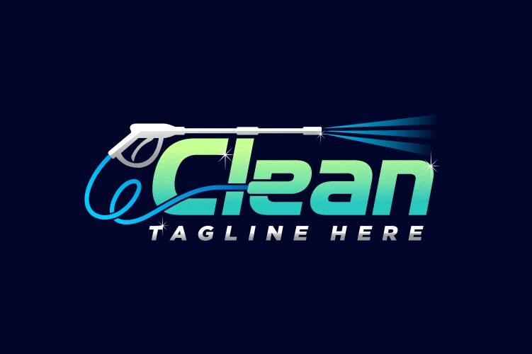 Deep clean logo lettering Royalty Free Vector Image