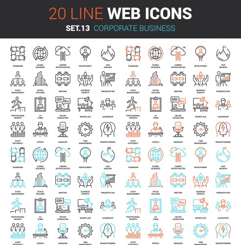 Corporate business icons Royalty Free Vector Image