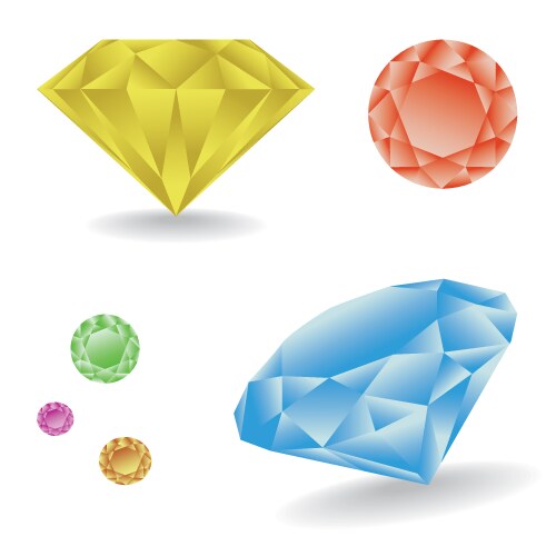 Set of seven gems Royalty Free Vector Image - VectorStock