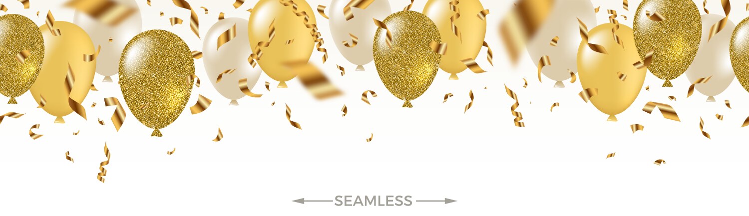 Seamless banner with multicolored balloons Vector Image