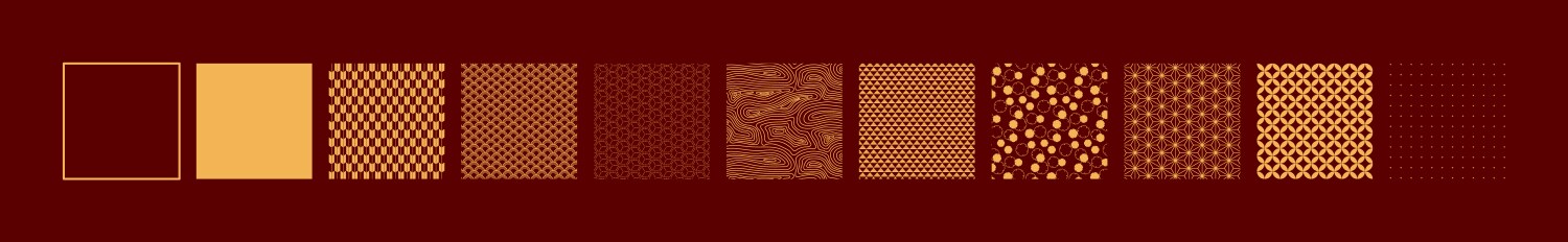 Traditional asian patterns design elements set Vector Image