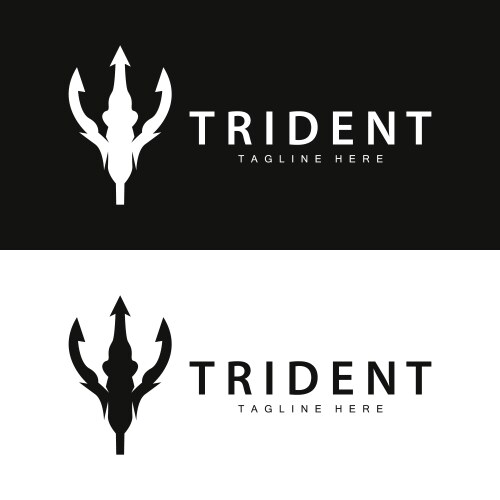 Trident logo design spear weapon sea king Vector Image