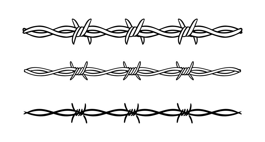 Barbed Wire Drawing Of Blak Barbed Wire Ring Black And White Royalty
