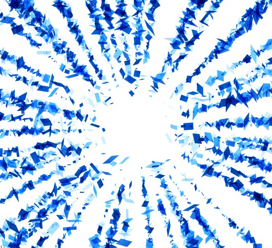 Blue shards radiating burst Royalty Free Vector Image