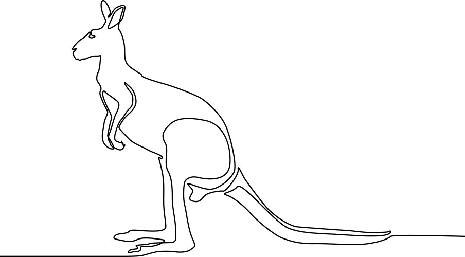 Kangaroo outline Vector Images & Graphics for Commercial Use | VectorStock