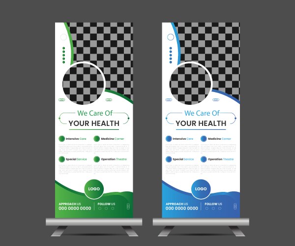 Premium modern roll up banner template Royalty Free Vector