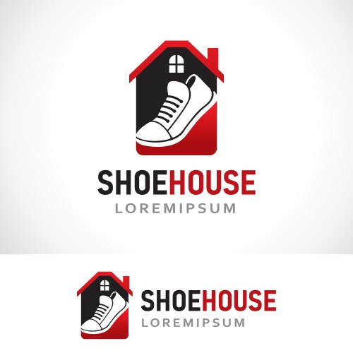 Shoes shop logo design template Royalty Free Vector Image