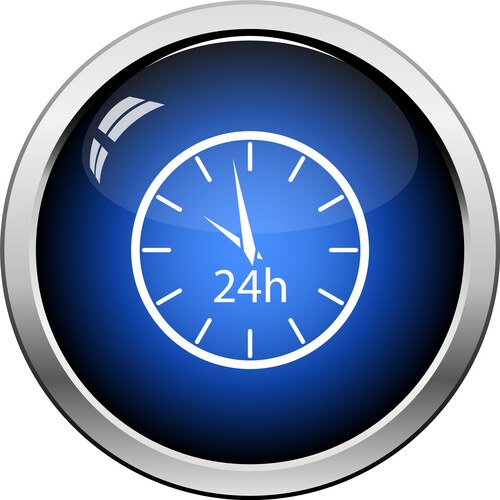 24 hours clock icon Royalty Free Vector Image - VectorStock