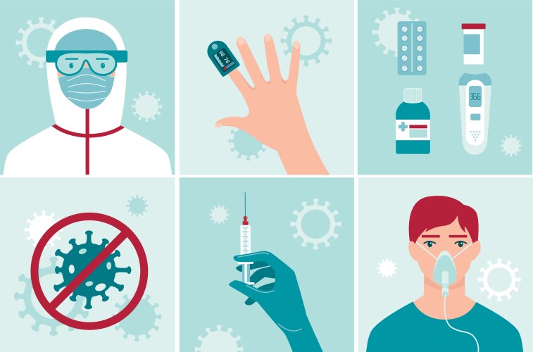 COVID-19 Treatment & Diagnostics – Royalty-Free Vector | VectorStock