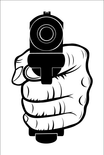 Two hands holding a gun Royalty Free Vector Image