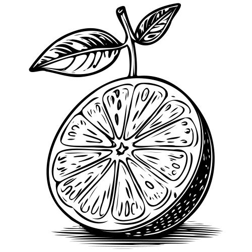 Rangpur lime drawing realistic outline fruit Vector Image