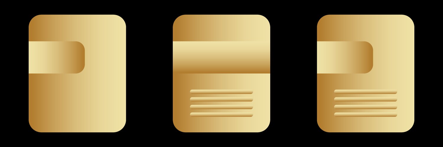 Golden luxury document icon premium file symbol Vector Image