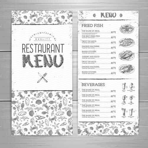 Retro frame restaurant lunch menu design layout Vector Image Retro frame restaurant lunch menu design layout Vector Image