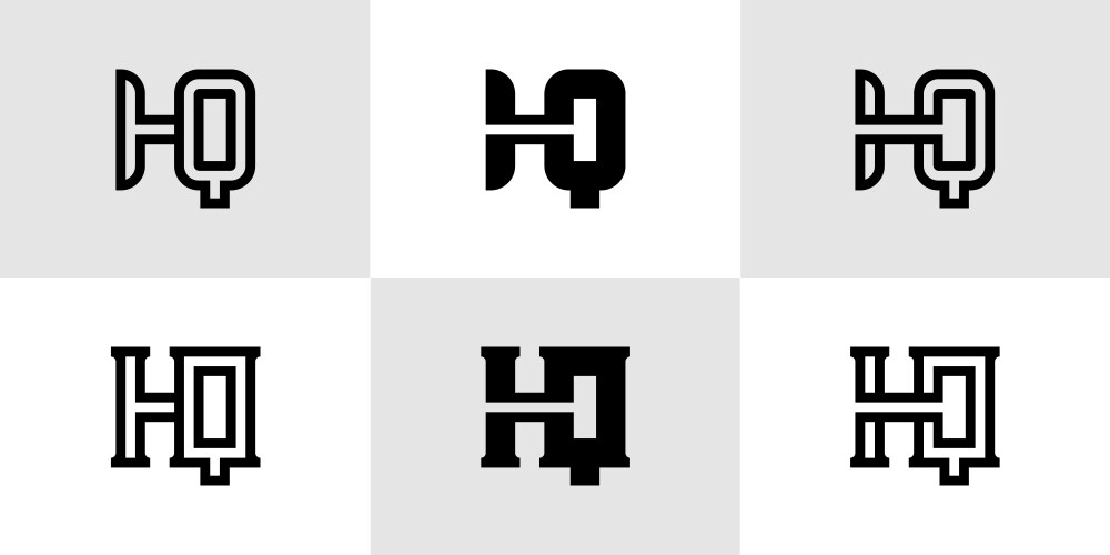 Elegant letters hq and qh monogram logo suitable Vector Image