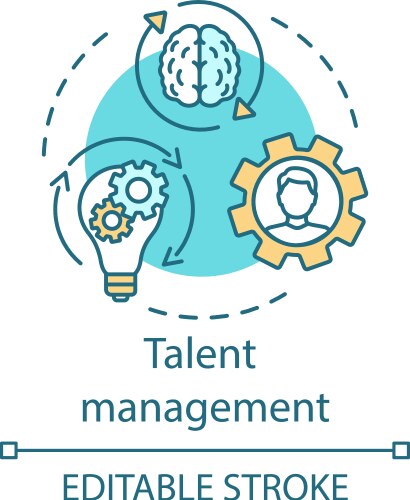 Talent management concept with big text and team Vector Image