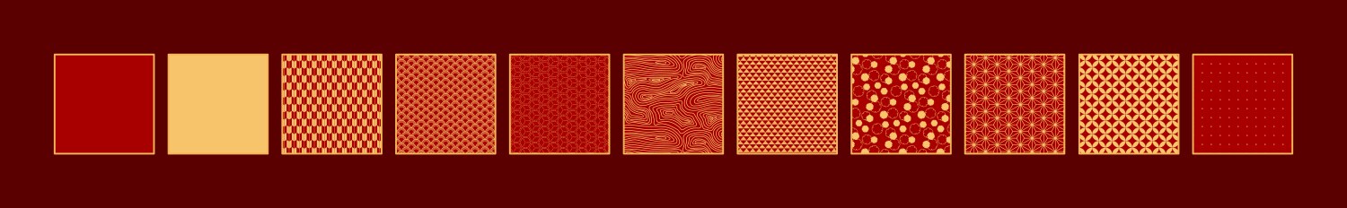 Traditional asian patterns design elements set Vector Image