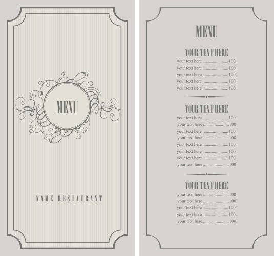 Menu label on a seamless background Royalty Free Vector