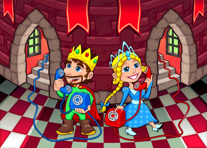 Castle hall with thrones for king and queen Vector Image