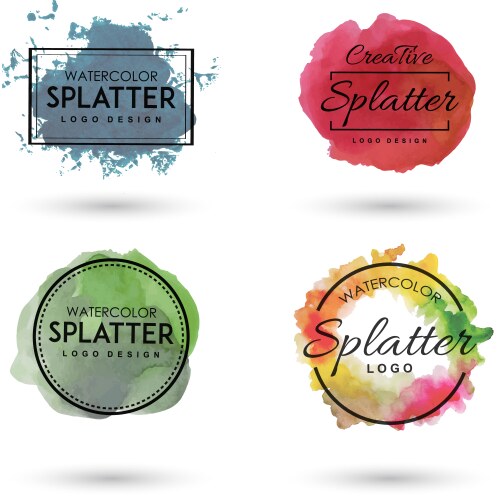 Watercolor logo set Royalty Free Vector Image - VectorStock