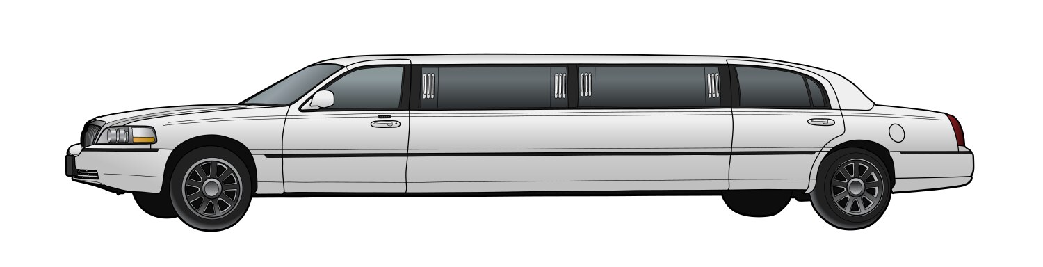Black limo and white limousine Royalty Free Vector Image