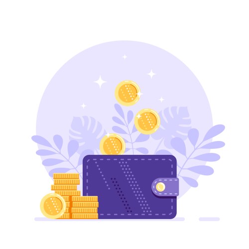 Wallet income money Royalty Free Vector Image - VectorStock