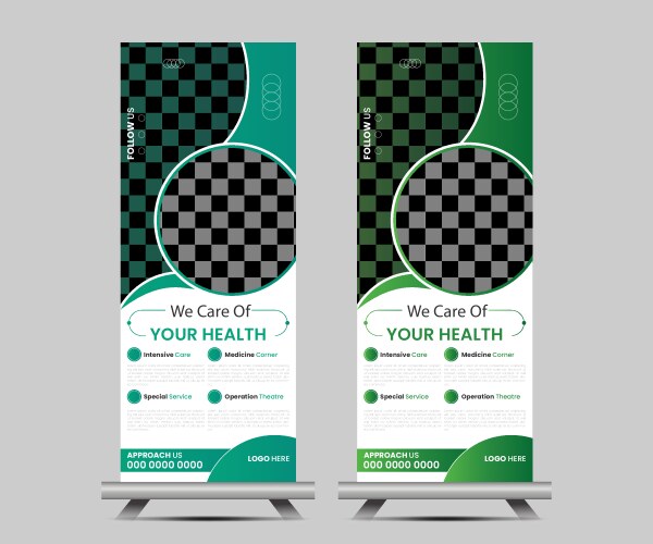 Premium modern roll up banner template Royalty Free Vector
