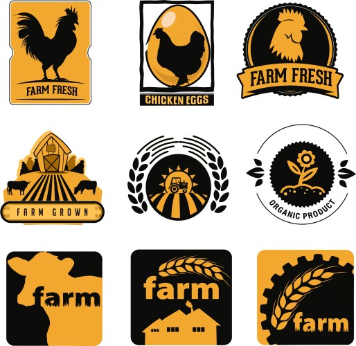 Vintage modern farm logo template design Vector Image