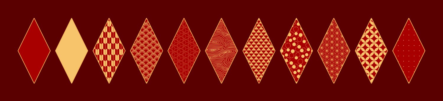 Traditional asian patterns design elements set Vector Image