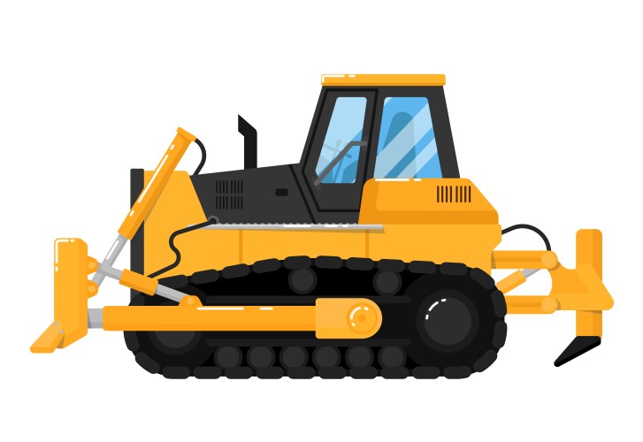 Blue tracktor and bulldozer Royalty Free Vector Image