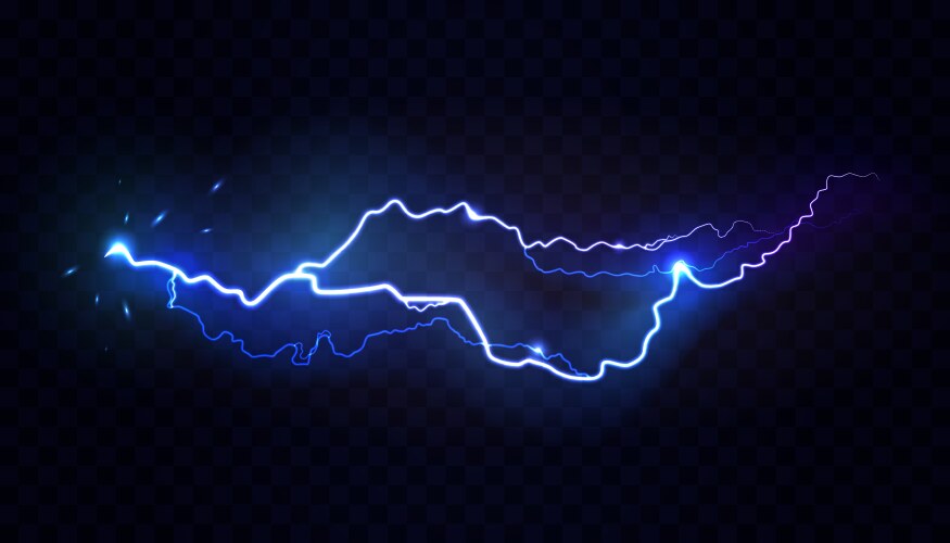 Electric lightning effect realistic thunderbolt Vector Image