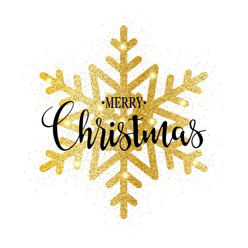 Gold merry christmas card golden shiny glitter Vector Image