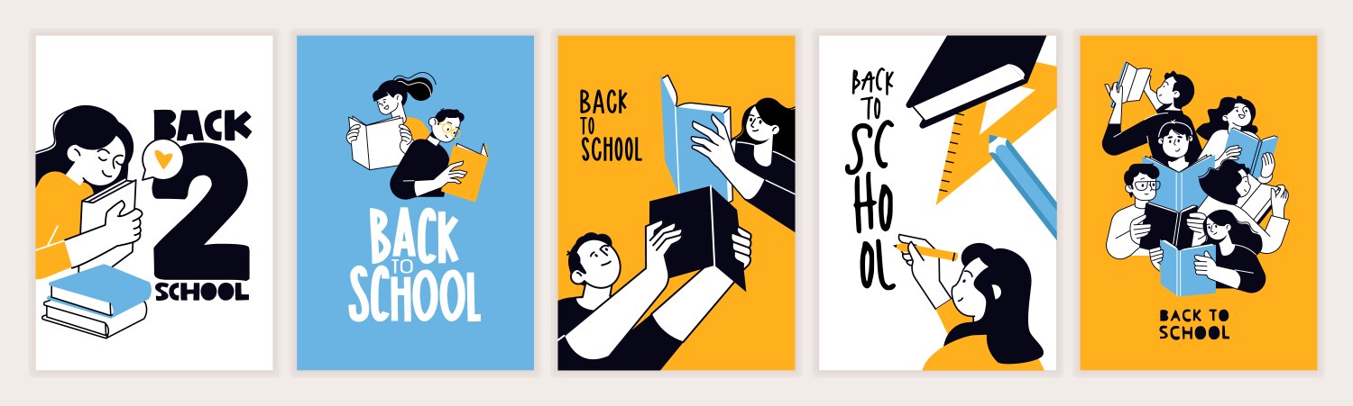Education back to school concept happy students Vector Image