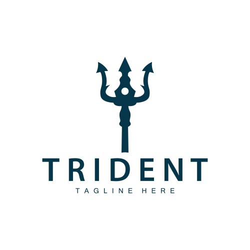 Trident logo design spear weapon sea king Vector Image