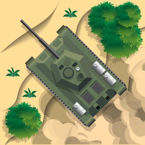 Military Tank Top View Vector Images (52)