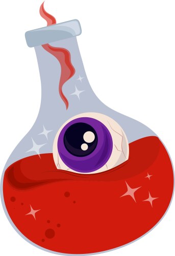 Magic potion black bottle with moon and stars Vector Image