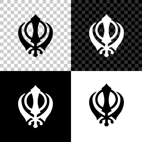 Golden sikhism religion khanda symbol isolated Vector Image