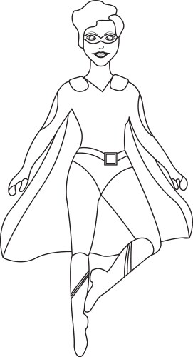 Super hero man and woman standing outline Vector Image