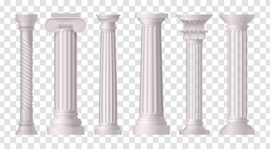 Realistic white antique column Royalty Free Vector Image