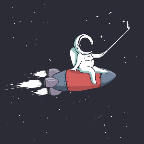 Alien photographs himself and astronaut Royalty Free Vector Alien photographs himself and astronaut Royalty Free Vector