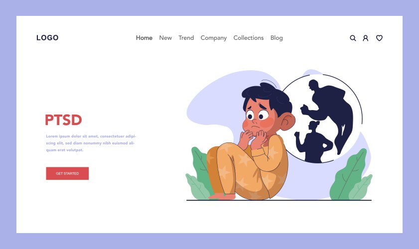 Childhood psychological trauma web banner Vector Image