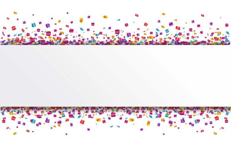 White banner with confetti isolated transparent Vector Image