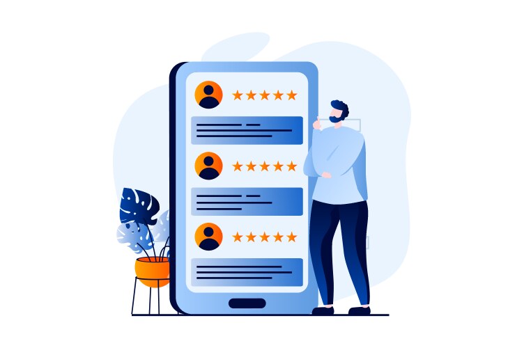 Best feedback concept with character situation Vector Image