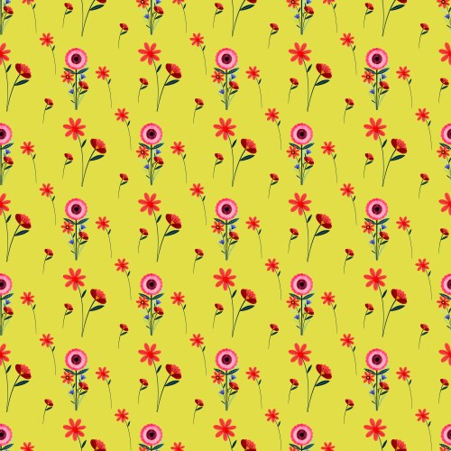 Free hand drawn small flower pattern design Vector Image