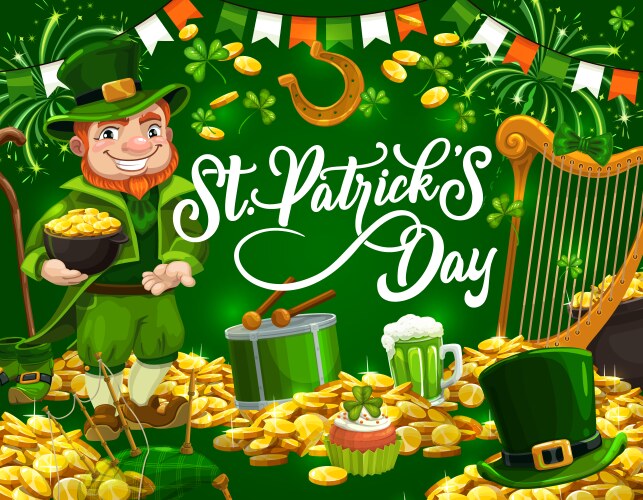 Leprechaun cartoon character stpatricks day Vector Image