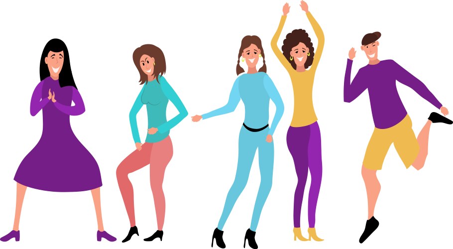 Happy people cartoon characters feeling positive Vector Image